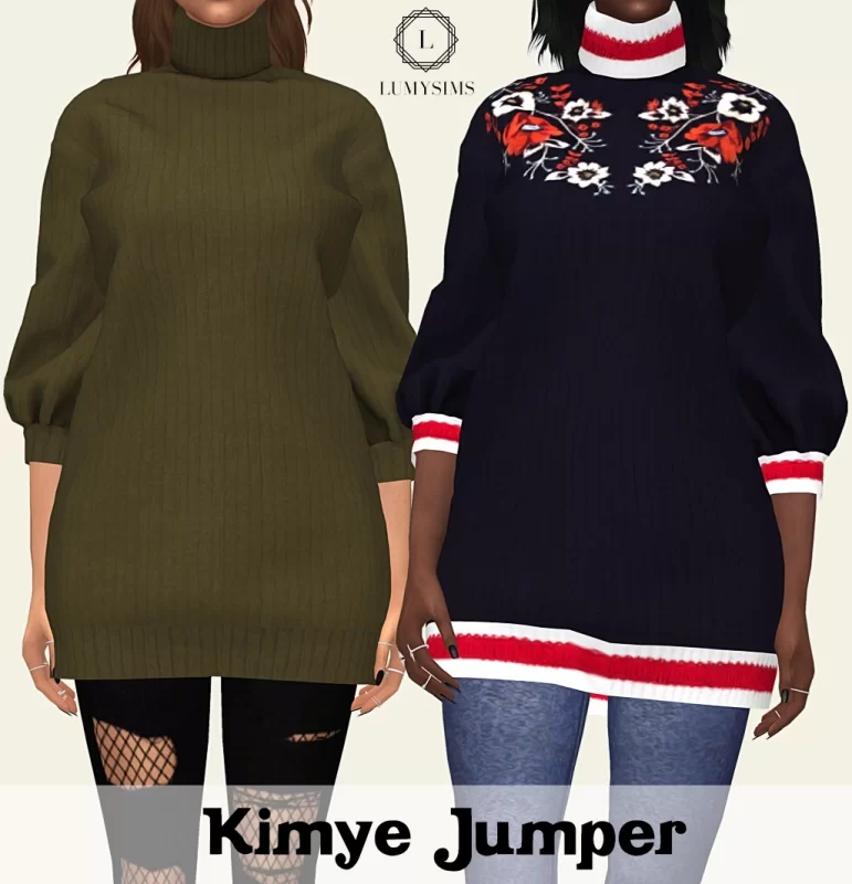 Свитер KIMYE JUMPER для Sims 4 скачать / Одежда для Симс
