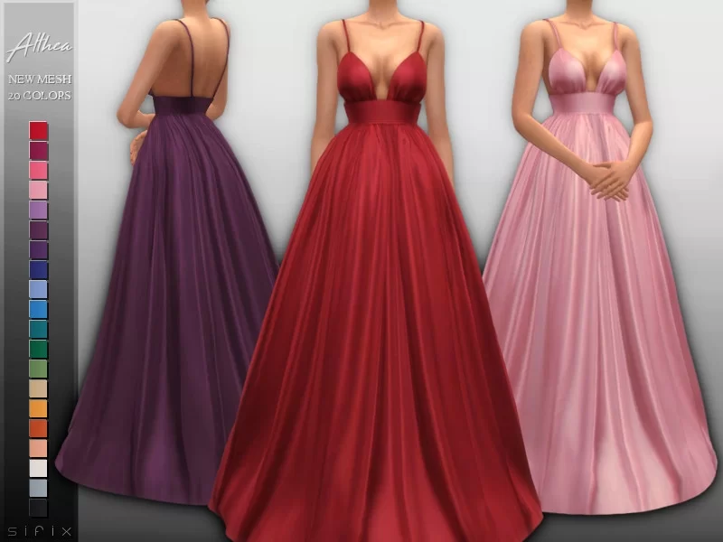 Платье Althea Gown для Sims 4 скачать / Одежда для Симс / SimsHUB