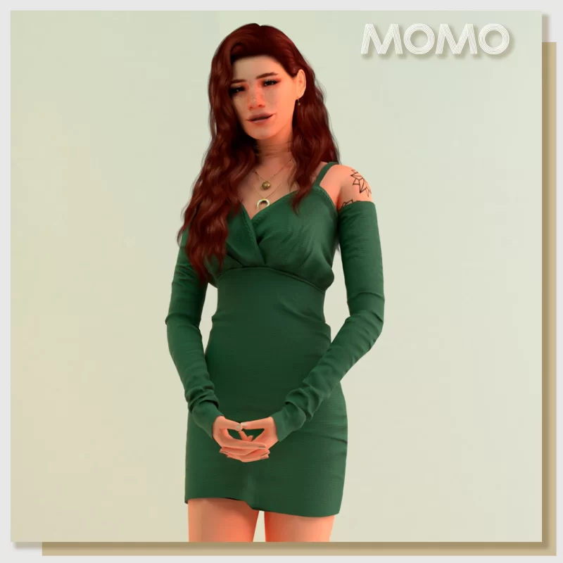 Платье momo dress для Sims 4 скачать / Одежда для Симс / SimsHUB