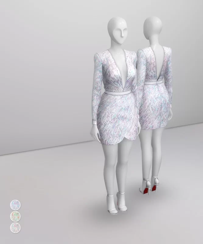 Платье SS 2019 Haute Couture Collection I 2 для Sims 4 скачать / Одежда ...