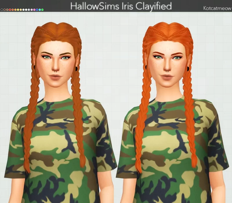 Прическа HallowSims Iris Hair Clayified для Sims 4 скачать / Причёски ...