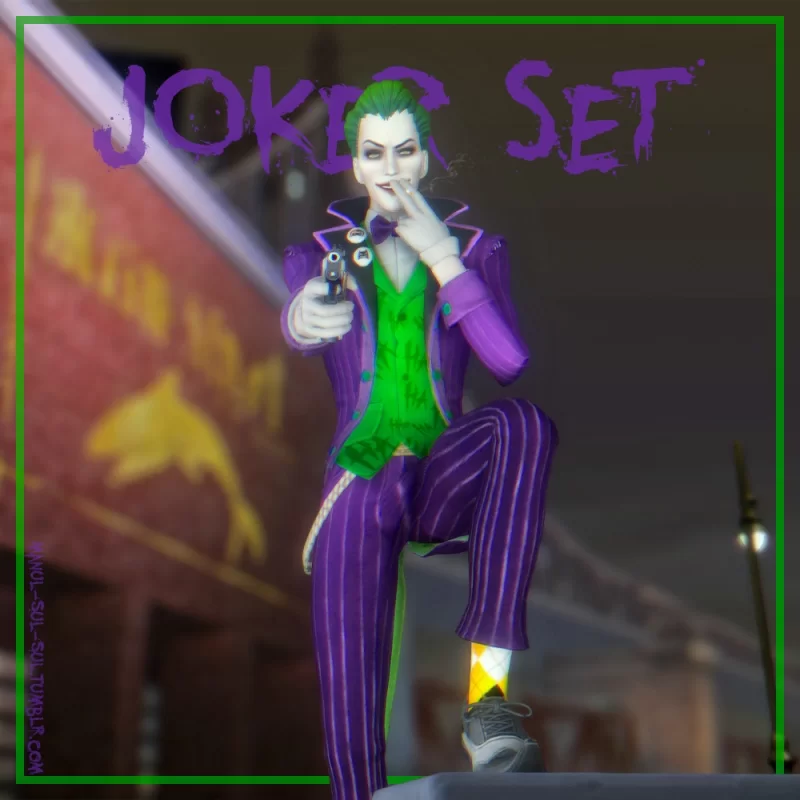 Костюм Джокера - JOKER SET для Sims 4 скачать / Моды для Симс