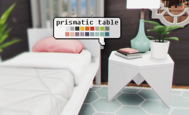 Набор столиков PRISMATIC TABLE для Sims 4 скачать / Мебель для Симс