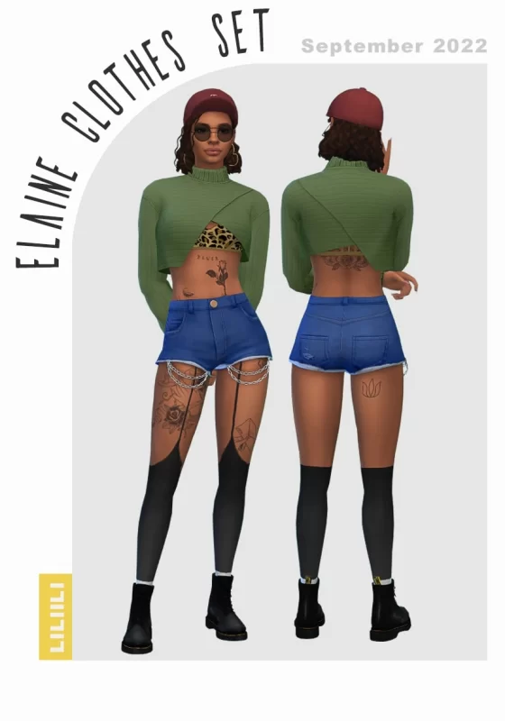 Сет для симочки Elaine Clothes Set для Sims 4 скачать / Моды для Симс