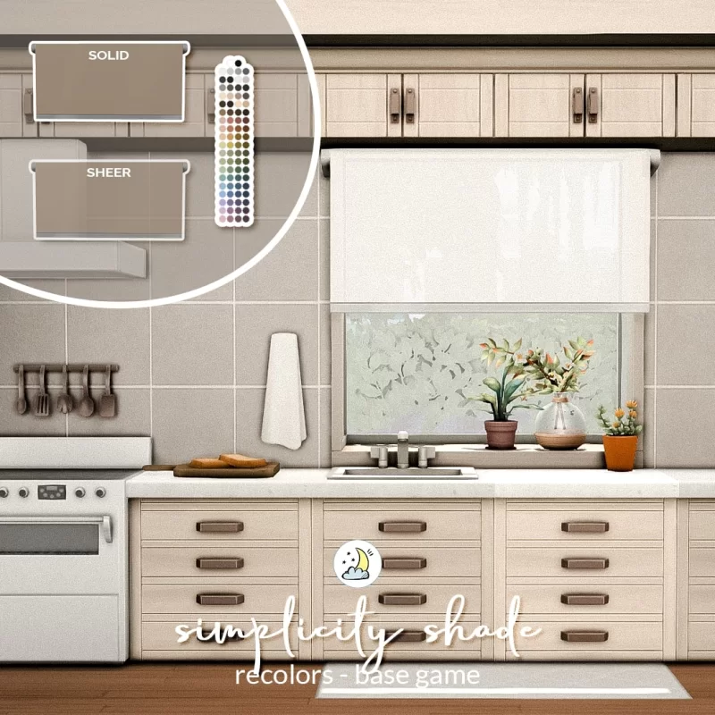 Шторы Simplicity Shade для Sims 4 скачать / Декор для Симс