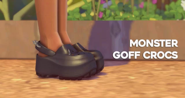 Сабо Monster Goff Crocs для Sims 4 скачать / Обувь для Симс