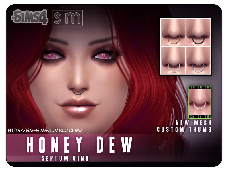 Кольцо для септума Honey Dew для Sims 4